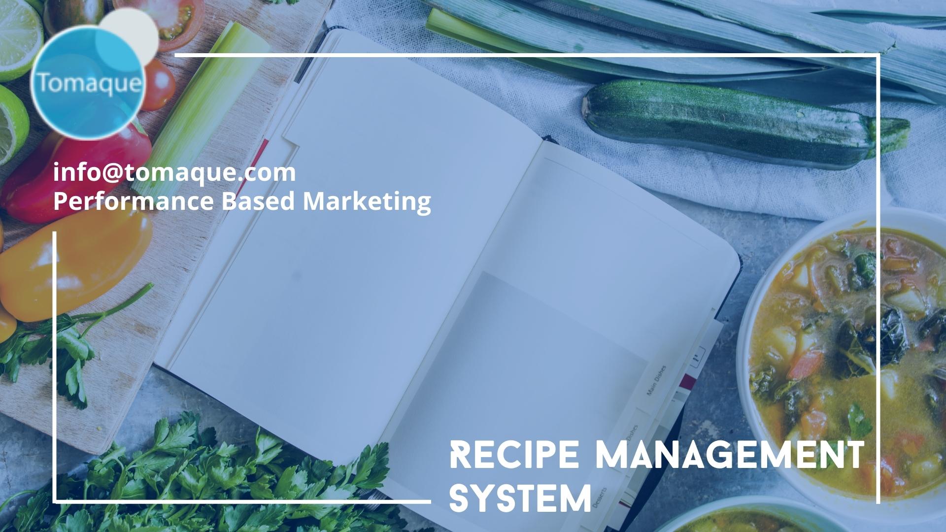 Recipe Management System - Tomaque Digital Services